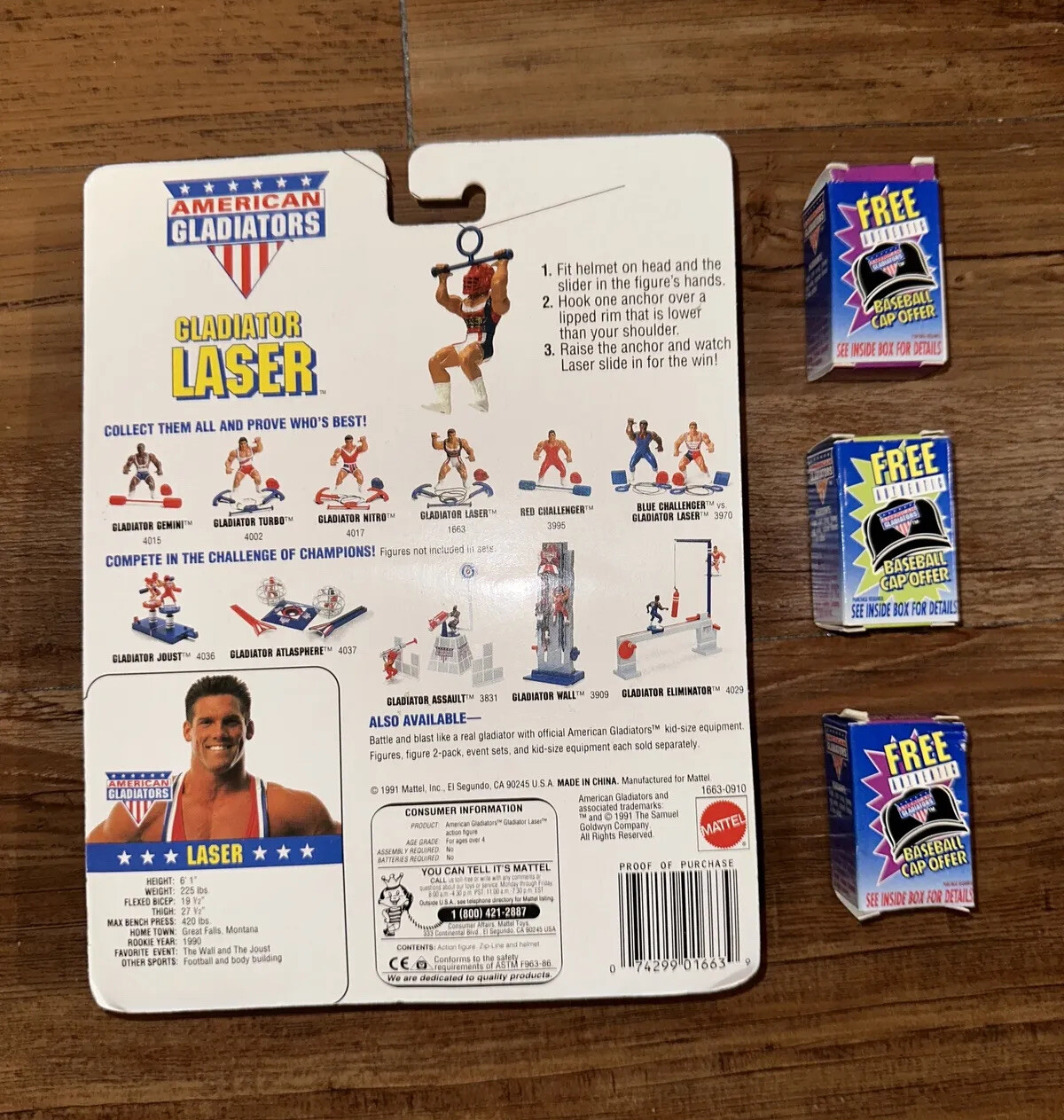 Vintage 1991 Mattel American Gladiators LASER Lazer Action Figure Candy ...