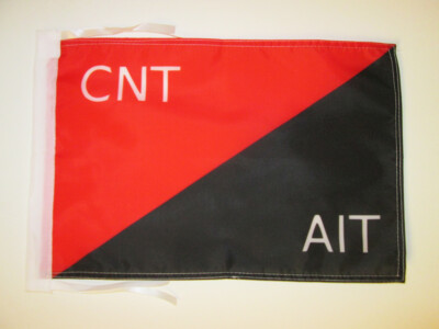 DRAPEAU MILICES CONFÉDÉRALES DE LA CNT-FAI D'ESPAGNE 45x30cm - PAVILLON ...