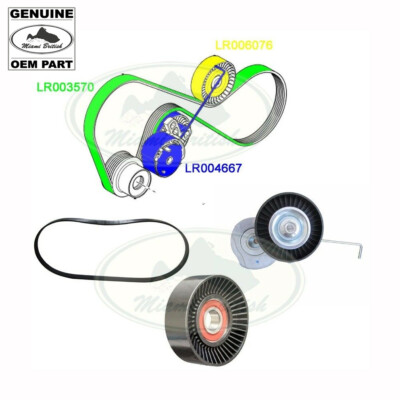 LAND ROVER BELT TENSIONER & PULLEY KIT LR2 3.2L ROV0051 LR003570 OEM | eBay