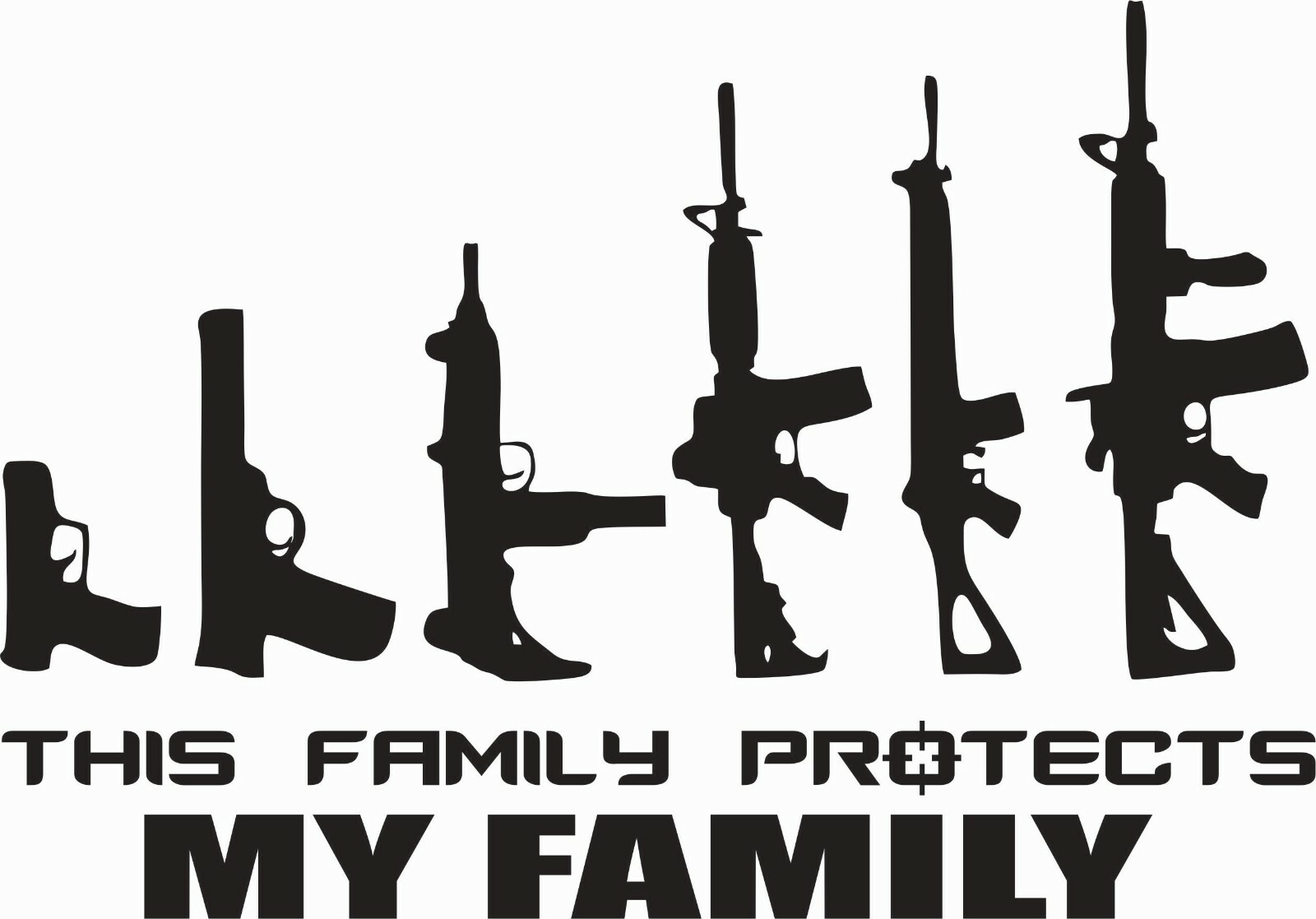 Gun Family Car Sticker, Bumper Sticker, Gun Control Decal, Truck ...