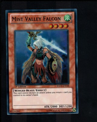 YuGiOh! X2 Mist Valley Falcon - HA02-EN048 - 1st Edition Super Rare NM ...