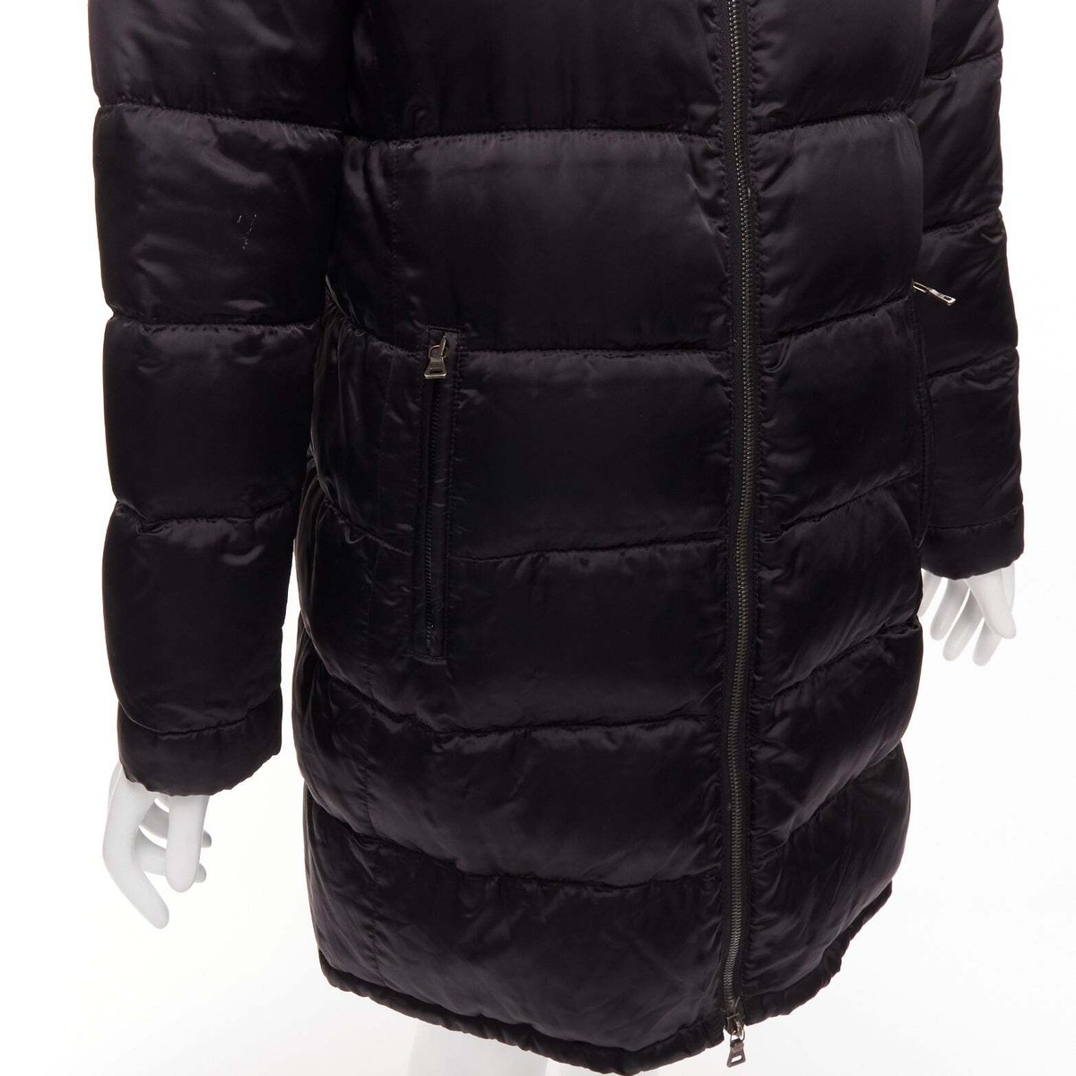 PRADA 2010 black shiny nylon hooded quilted long sleeve PRADA 2010 black shiny nylon hooded quilted long sleeve
