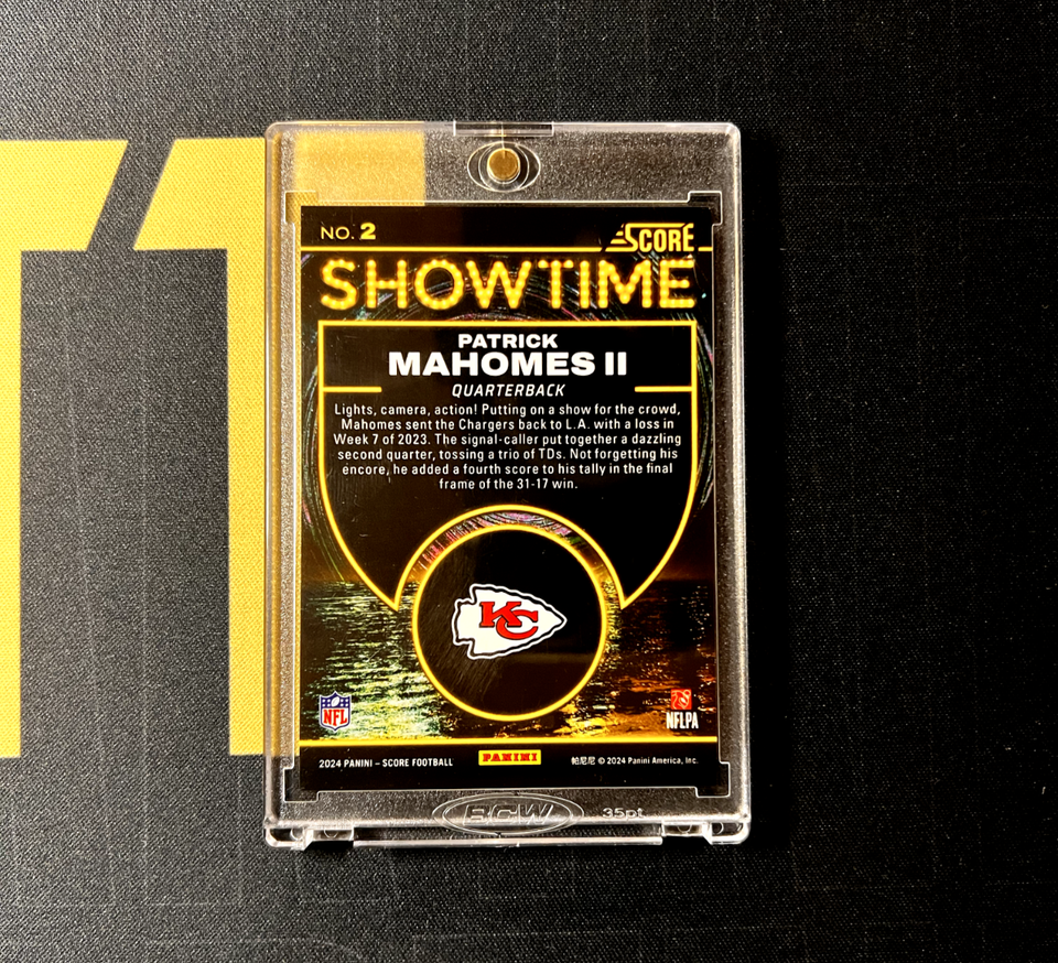 2024 Panini Score FB Showtime Patrick Mahomes SP #2 | eBay