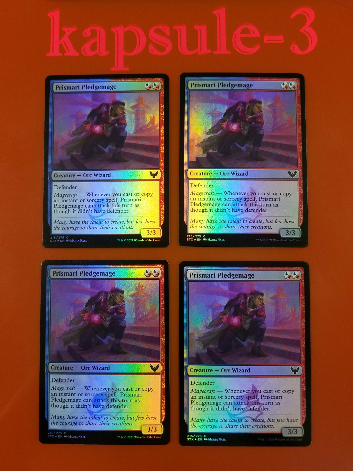 4x Prismari Pledgemage | FOIL | Strixhaven School of Mages | MTG Magic ...