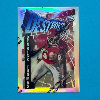 1996 Topps Finest Refractor #259 Derrick Thomas Kansas City Chiefs w ...