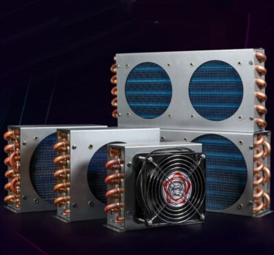 Small Shell Condenser Radiator Freezer Air-Cooled Fan Copper Tube Heat ...