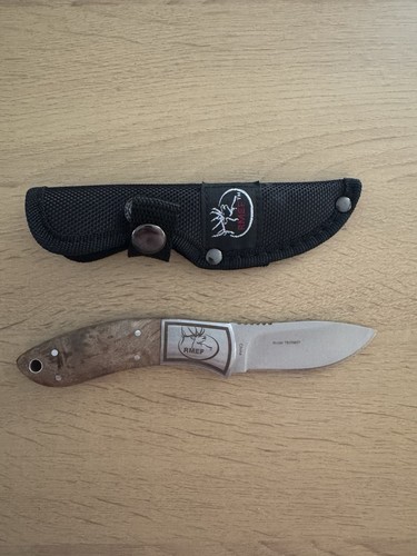 Browning RMEF Fixed Wood Stainless Hunting Knife Model 780 w/ Sheath ...