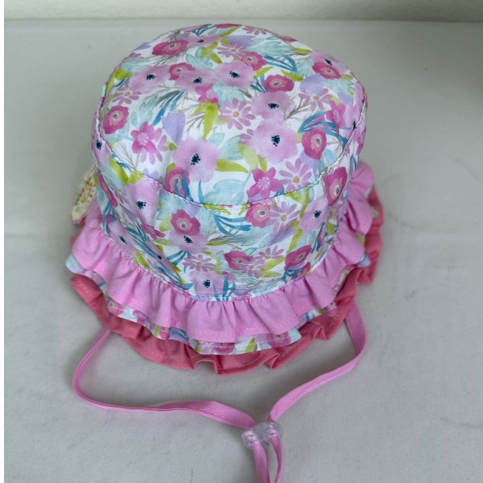 Sunny Dayz Flower Garden Children's Sun Bucket Hat Chin Strap 0/12 ...