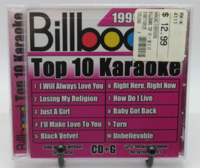 BILLBOARD: TOP 10 KARAOKE 1990'S MUSIC CD+G, 20 V/A TRACKS, W/ LYRIC ...