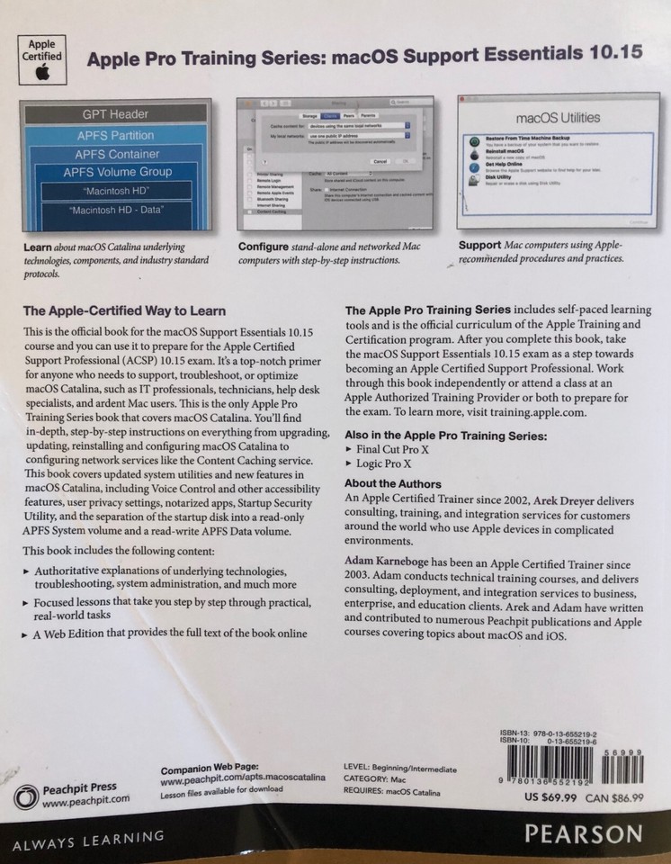 Apple Pro Training Ser.: MacOS Support Essentials 10. 15 - Apple Pro ...