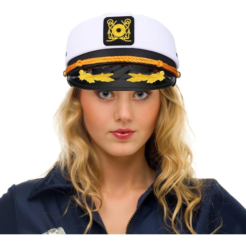 Nautical Cap Yacht Hat Captain Hat Sailor Hat Adjustable Sea Captain ...