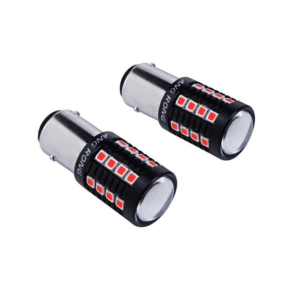 566 P21/4W BAZ15d 15W 3030 LED Red Canbus Stop Brake Side Indicator ...
