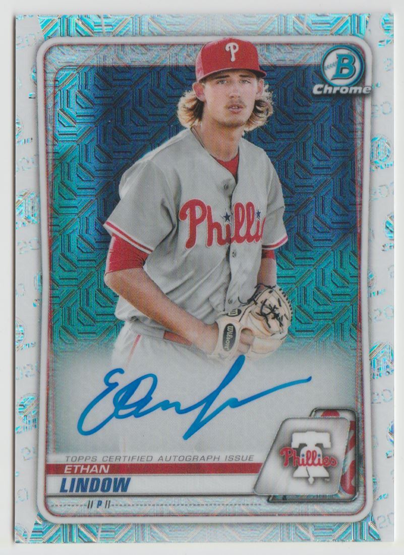 Ethan Lindow 2020 Bowman Chrome Autograph Mega Mojo Refractor Auto # ...