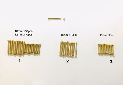 Brass Watch Strap Screw Type T Bar 1.5mm Diameter Sizes 18m 12mm | eBay ...