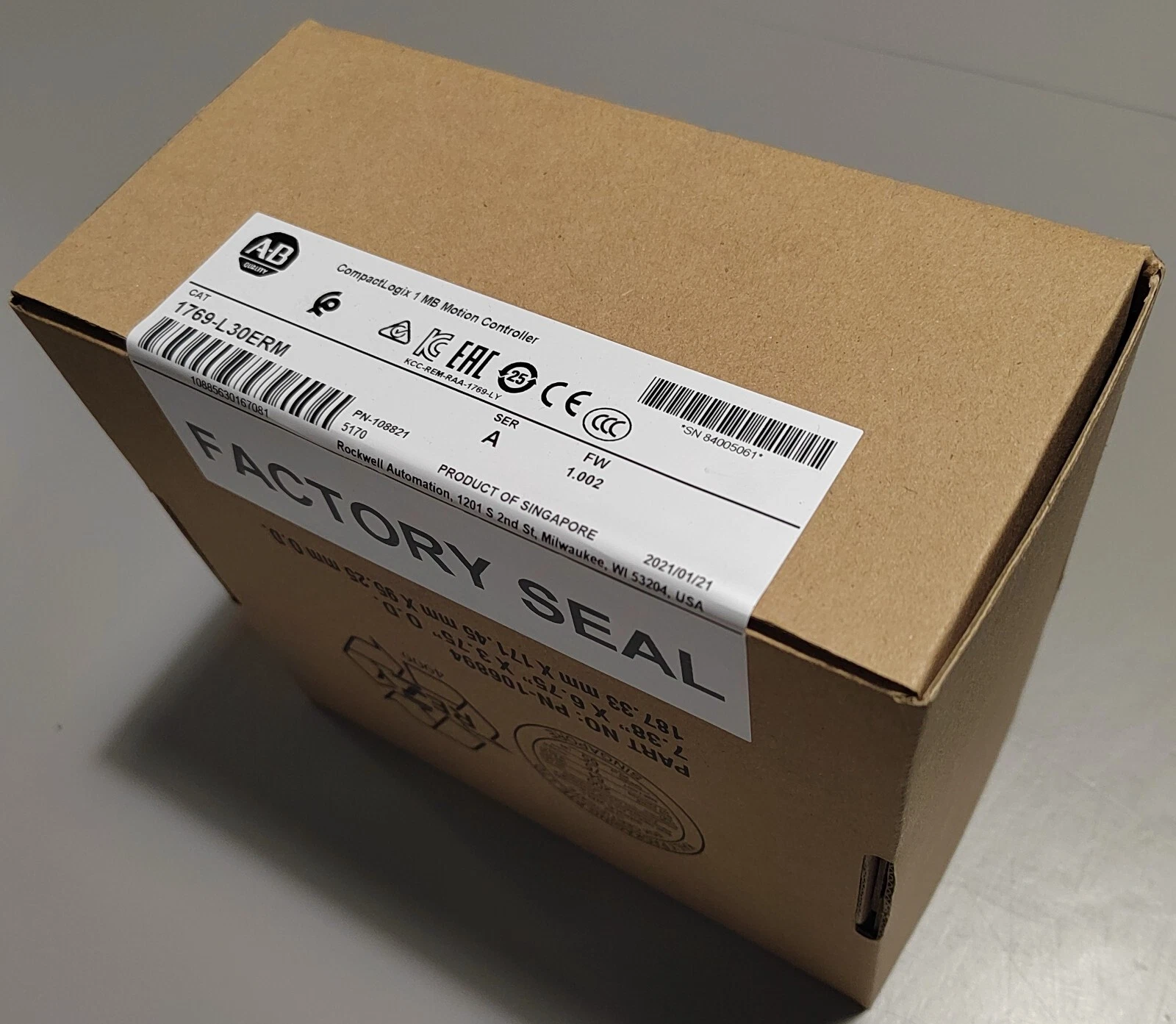 New Factory Sealed AB 1769-L30ERM SER A CompactLogix 1MB Motion ...