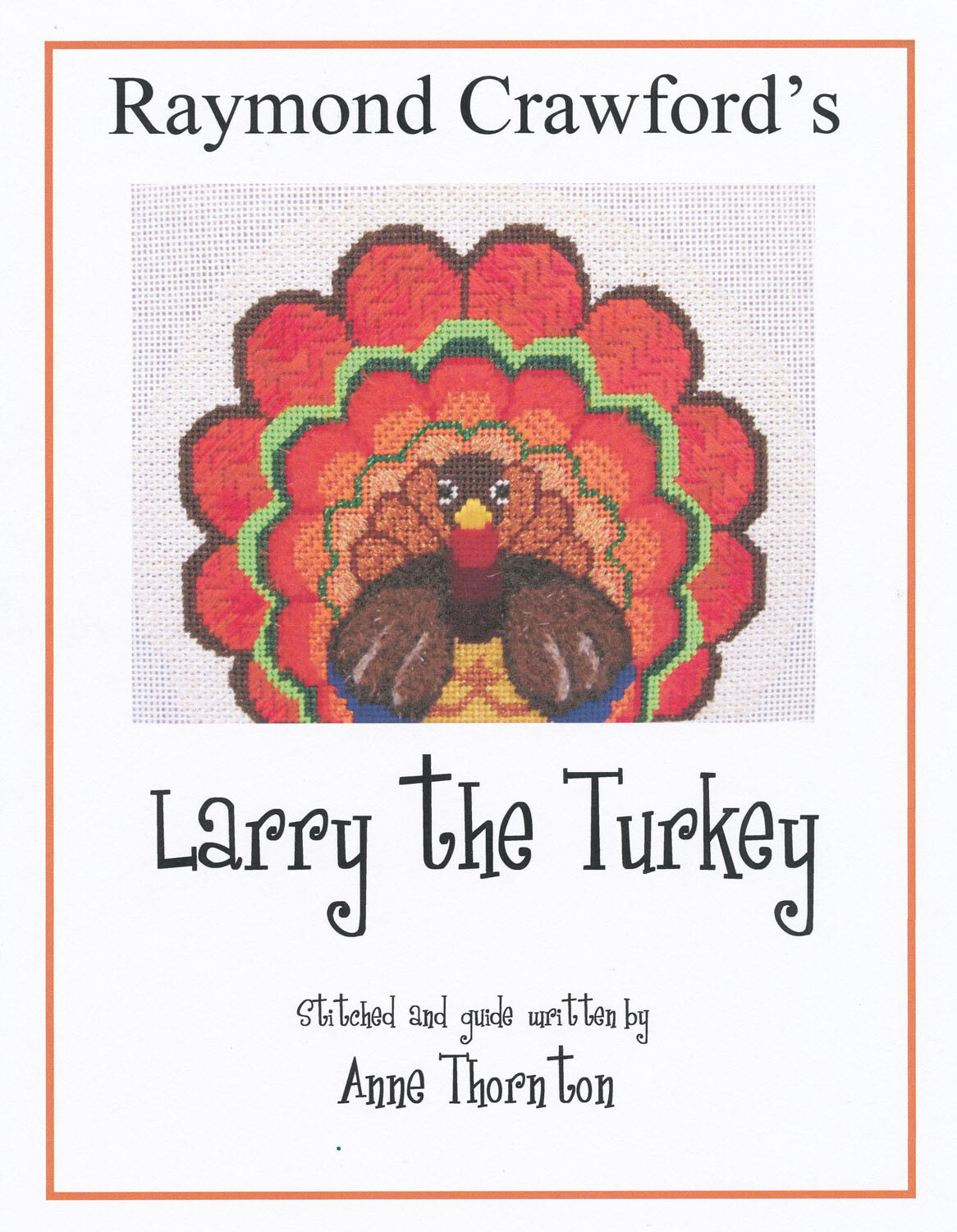 SO ~~ LARRY THE TURKEY Thanksgiving Needlepoint Canvas & STITCH GUIDE ...