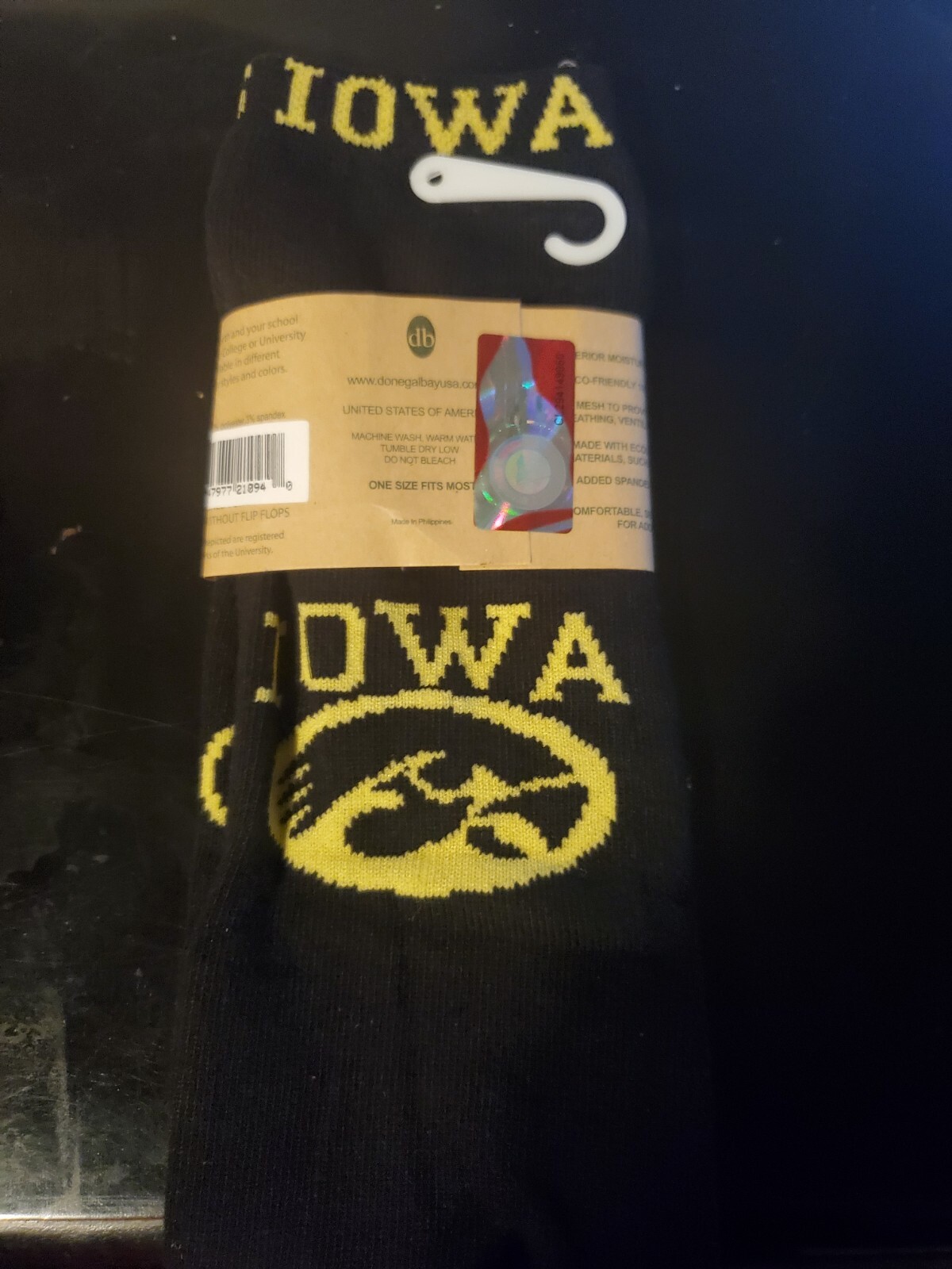 University Of Iowa Hawkeyes-NCAA Fan Logo- Men's Socks Black By Donegal ...