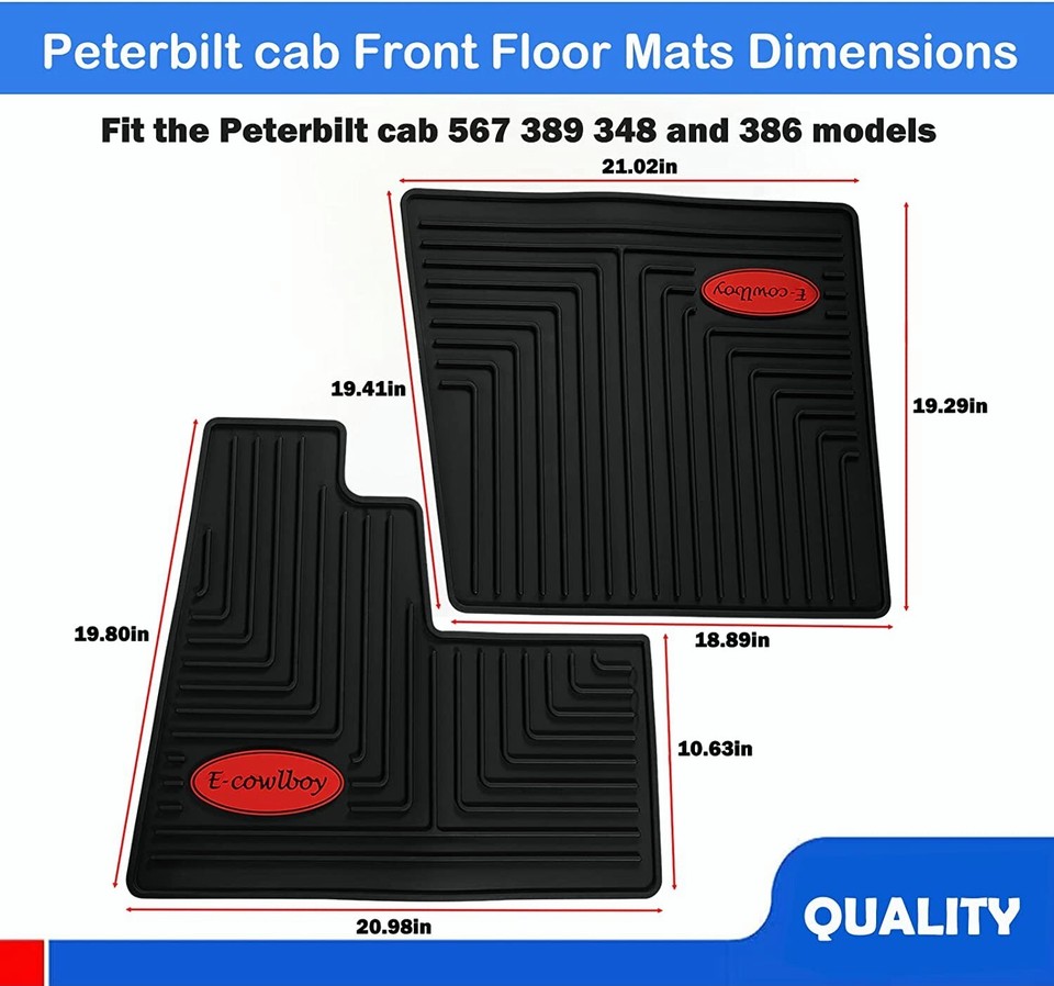 Slush Floor mat for Peterbilt cab 567, 389, 348 and 386 Models | eBay