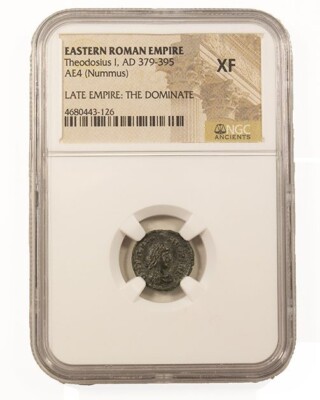 NGC XF Roman AE4 of Theodosius I AD379 395 EXTREMELY FINE NGC Ancients ...