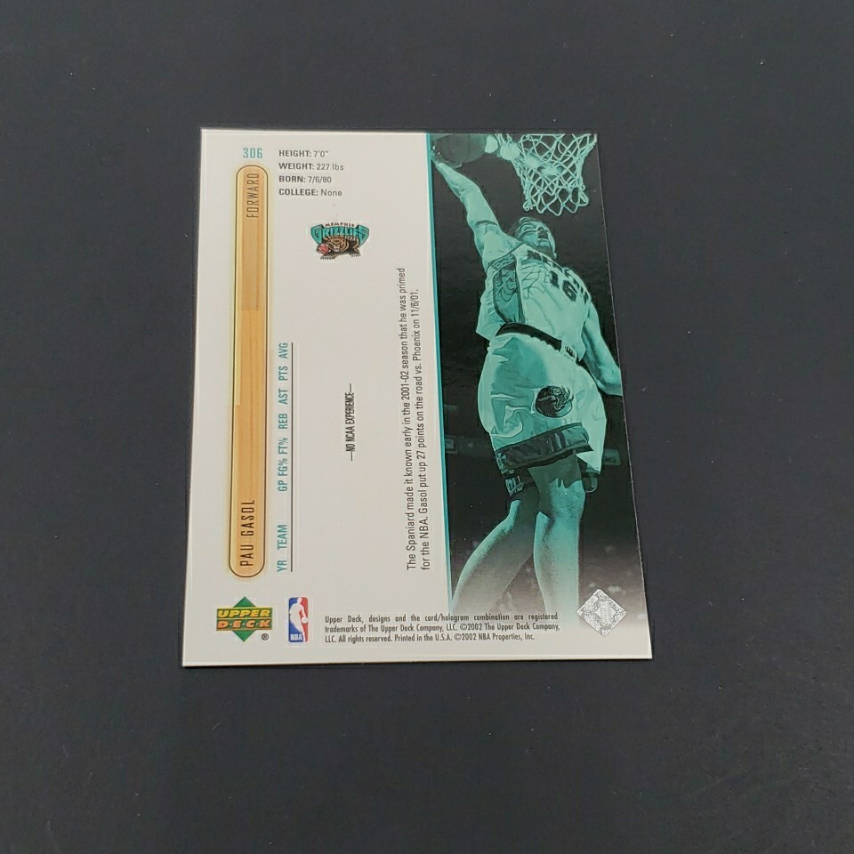 2001-02 Upper Deck #306 Pau Gasol Rookie Card Memphis Grizzlies | eBay
