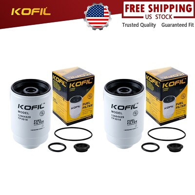 2-6.6L Duramax Diesel Fuel Filter for 2001-2016 Chevy GMC Replaces ...
