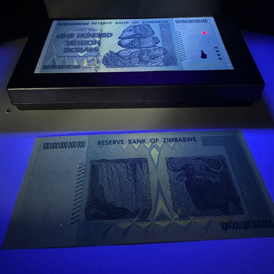 Zimbabwe One hundred Trillion Dollar Banknotes ZIM $100 Blue Note With ...