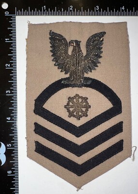Bullion USN US Navy Quartermaster Chief Petty Officer Rating Rate Patch ...