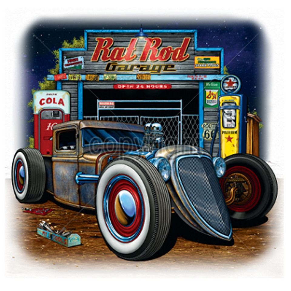 Camiseta Rojo V8 Oldschool Eeuu Coche Hot Rod-& `50 Estilo Modelo Rat ...