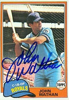 John Wathan autographed baseball card (Kansas City Royals) 1981 Topps ...