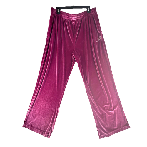 Victorias Secret XXL PINK Velour Shine Logo Wide Leg Pants Rhinestones ...