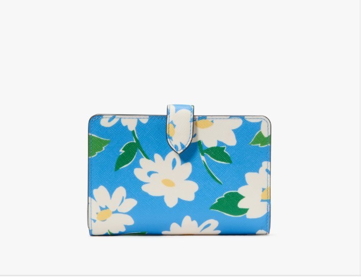 NWT Kate Spade Schuyler Charming Daisy Medium Bifold Wallet Tide Pool ...
