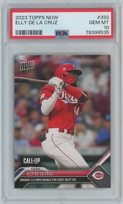 ELLY DE LA CRUZ 2023 Topps Now MLB "Call-Up" #392 - 1st MLB Hit - PSA ...