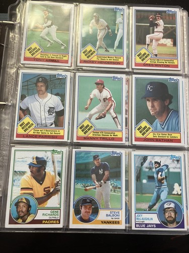 1983 Topps Baseball Complete Set in Binder High Grade NM-MT | eBay