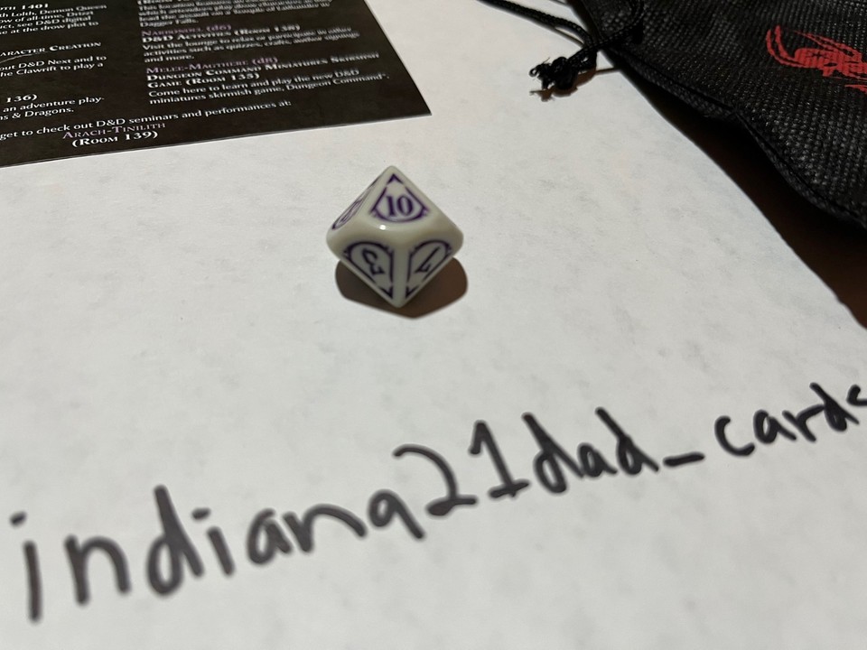 Gen Con 2012 D&D Drow Dice Complete Set - Dice Set, Bag, & card; Rare ...