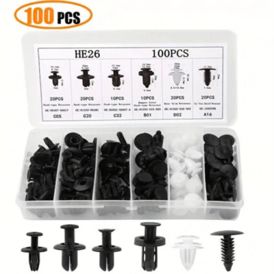 For Subaru 100Pcs Bumper Hood Clips Retainer Rivet Fastener Fender Push ...