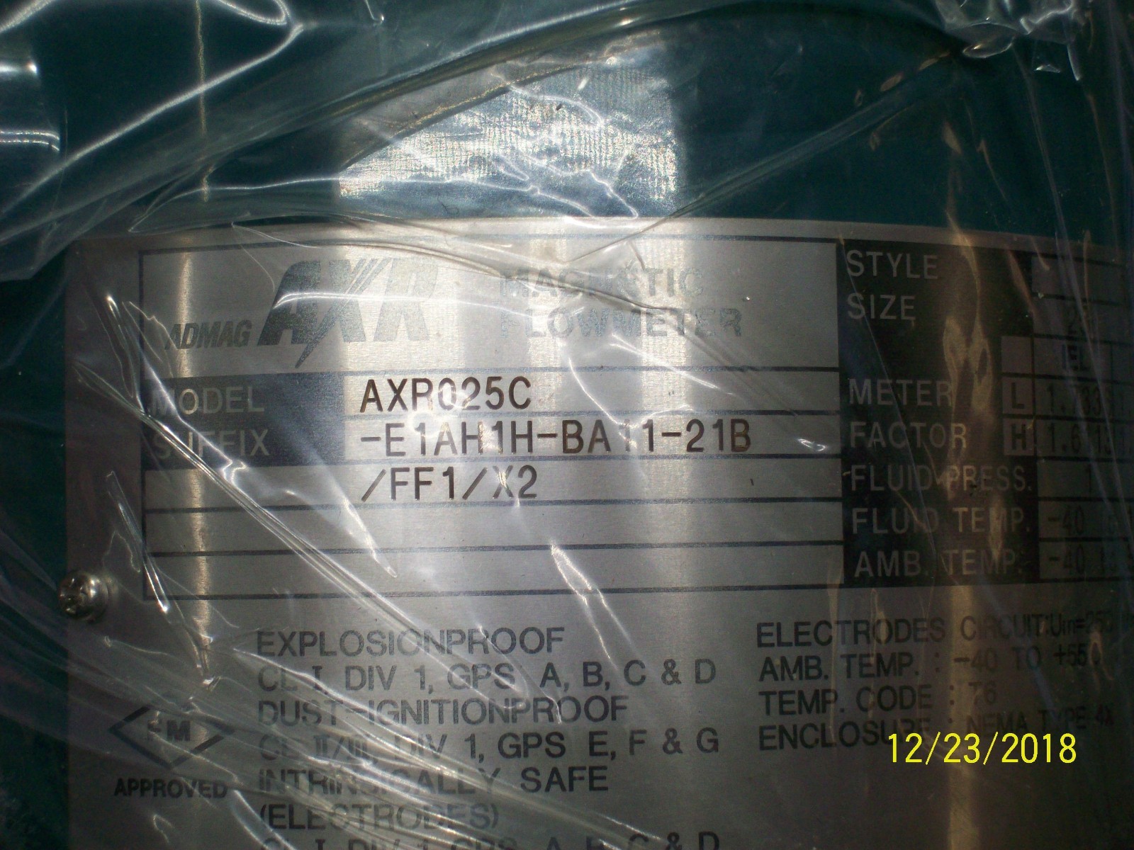 YOKOGAWA AXR025C-E1AH1H-BA11-21B/FF1/X2 MAGNETIC FLOWMETER | eBay UK