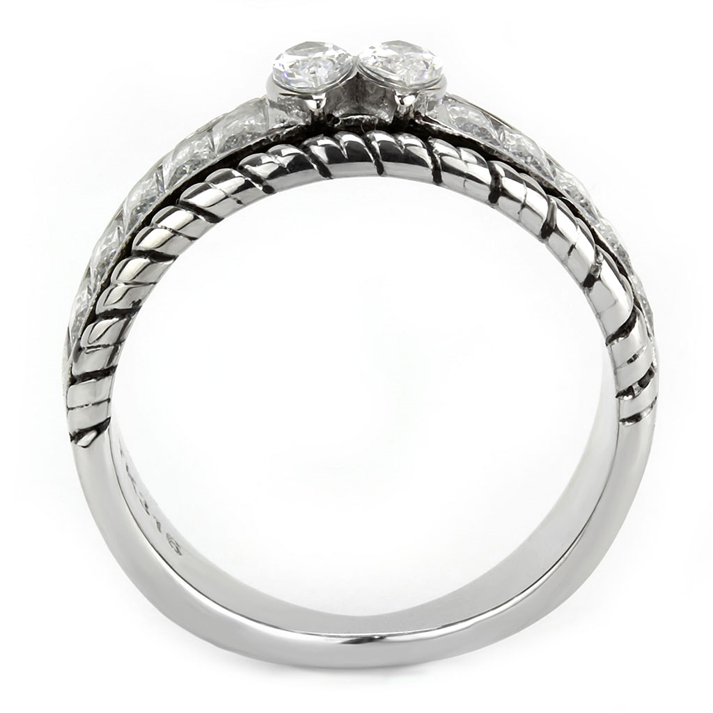 Cable Designer Inspired CZ's Stainless Steel Ring Engagement-Bridal | eBay