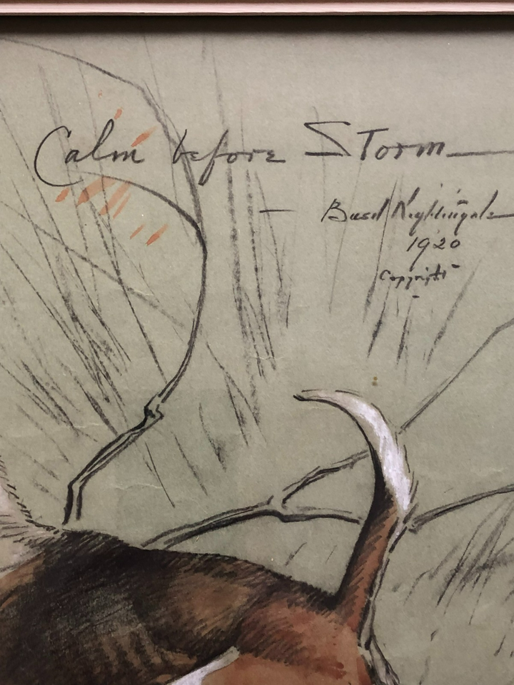 Basil Nightingale original painting "Calm Before The Storm" 1920 signed ...