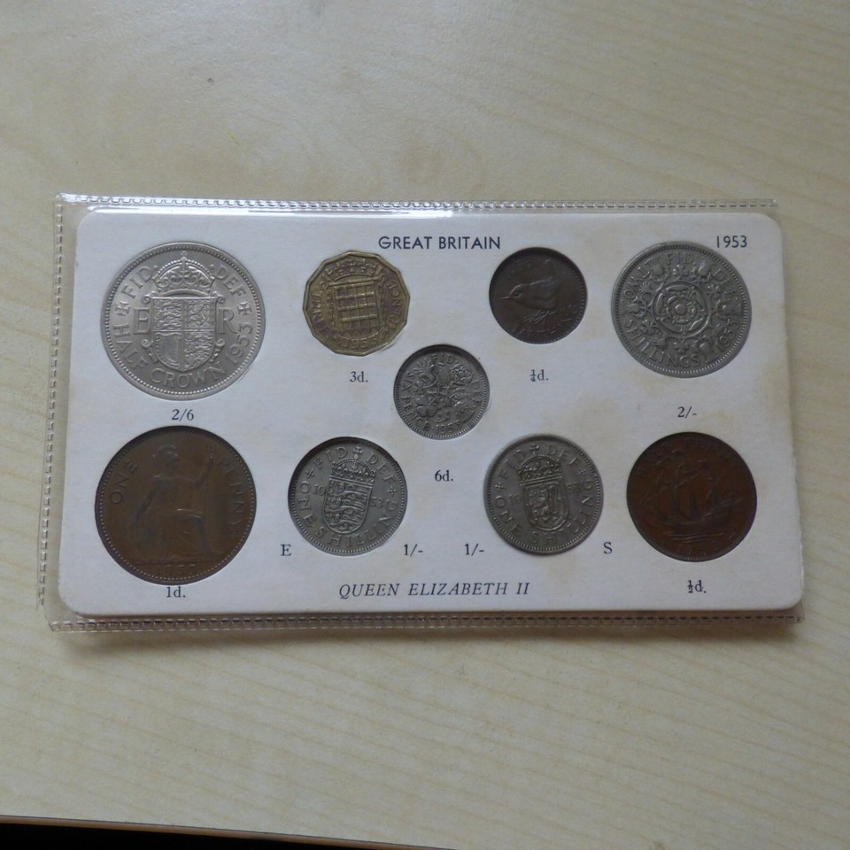 Coin Year Set Display Cards Half Crown Pennies Farthing Choose from ...