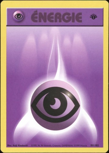 1999 Pokemon FRENCH 1st Edition Base Set Énergie Psy-Psychic Energy 101 ...