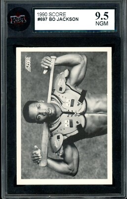 1990 SCORE MLB Baseball #697 Bo Jackson KSA 9.5 N-GEM-MINT Bat Football ...