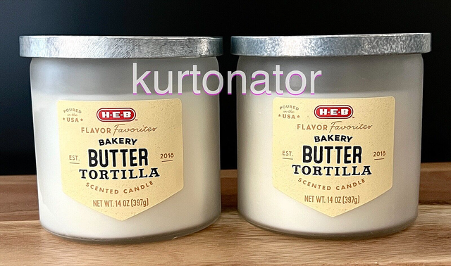 HEB Flavor Favorites Bakery Butter Tortilla Candle 4oz for sale online ...