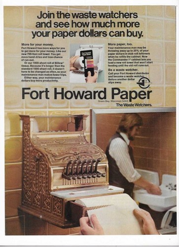 1977 Fort Howard Paper Waste Watchers Old Vintage Print Advertisement ...