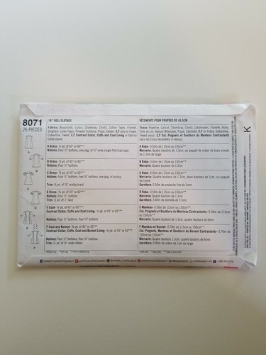 18" GIRL DOLL CLOTHES*DRESS*COAT American Made Simplicity Sewing ...