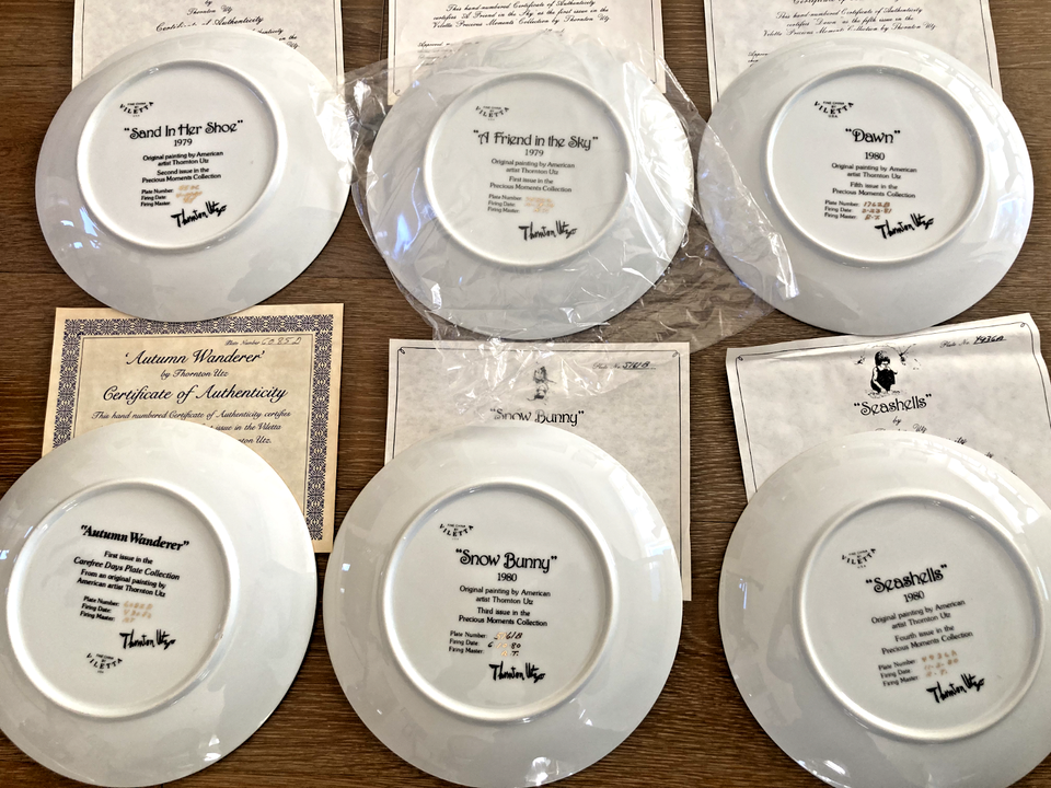 "Precious Moments" plates and " Carefree Days" plates by Thornton Utz ...