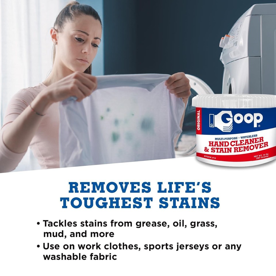 Goop Multi-Purpose Hand Cleaner- Waterless Hand Degreaser, Laundry ...