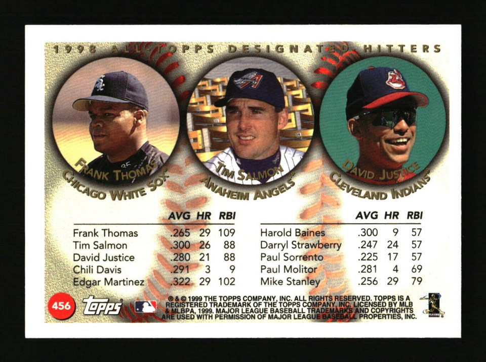 1999 Topps All-Topps Designated Hitters Thomas Salmon Justice #456 | eBay