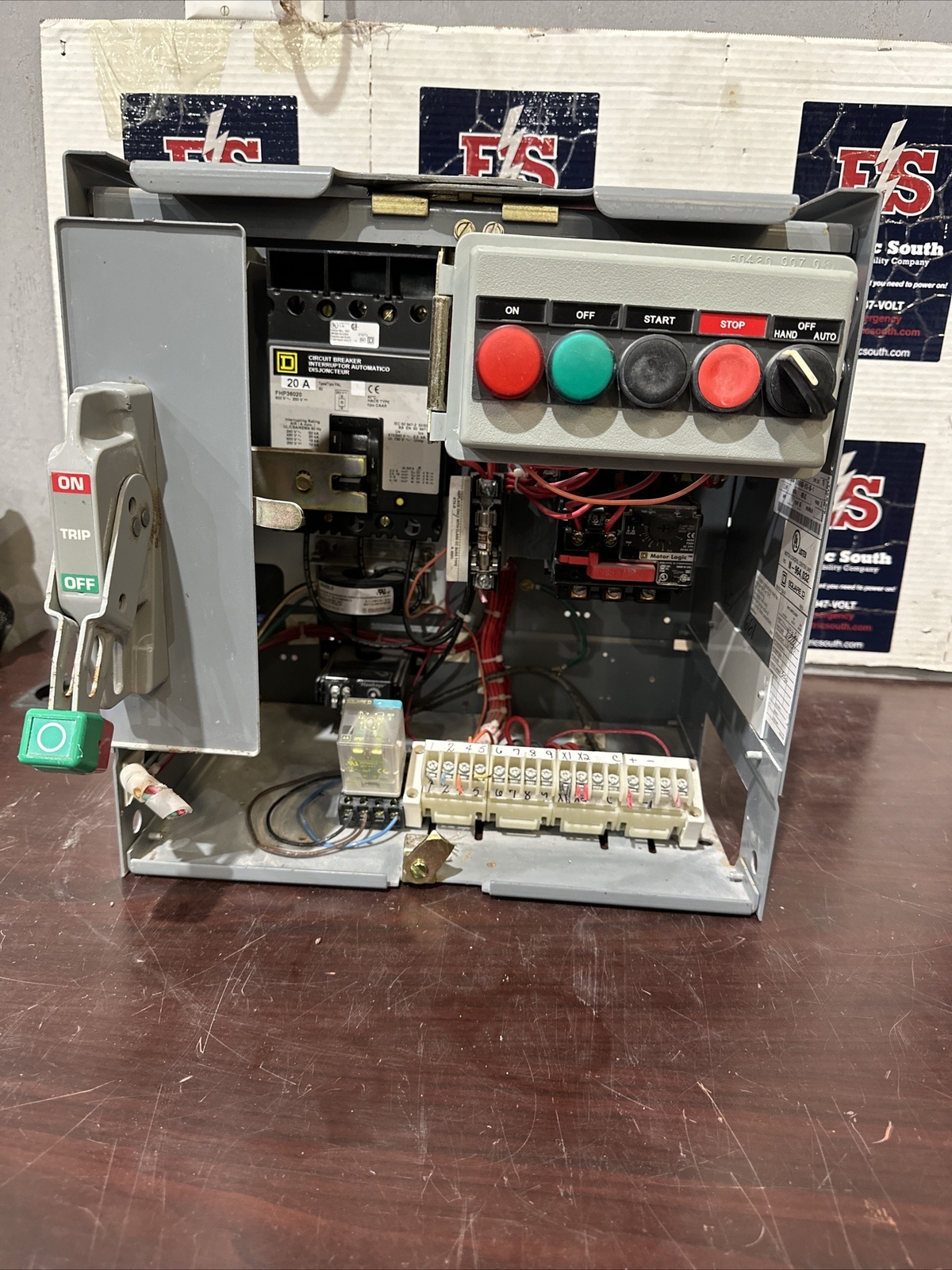 Square D Model 6 15” Starter Bucket Size 1 W/ 20 Amp Breaker W/ Door ...