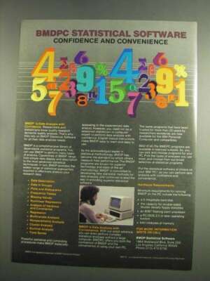 1984 BMDP Statistical Software Ad - Confidence | eBay