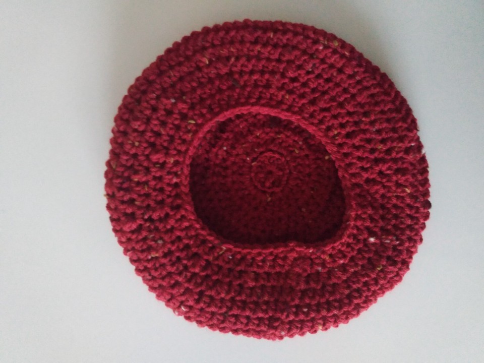 Serenity and Luxe | Burgundy Red TWEED Cher Beret Crochet Hat | One ...